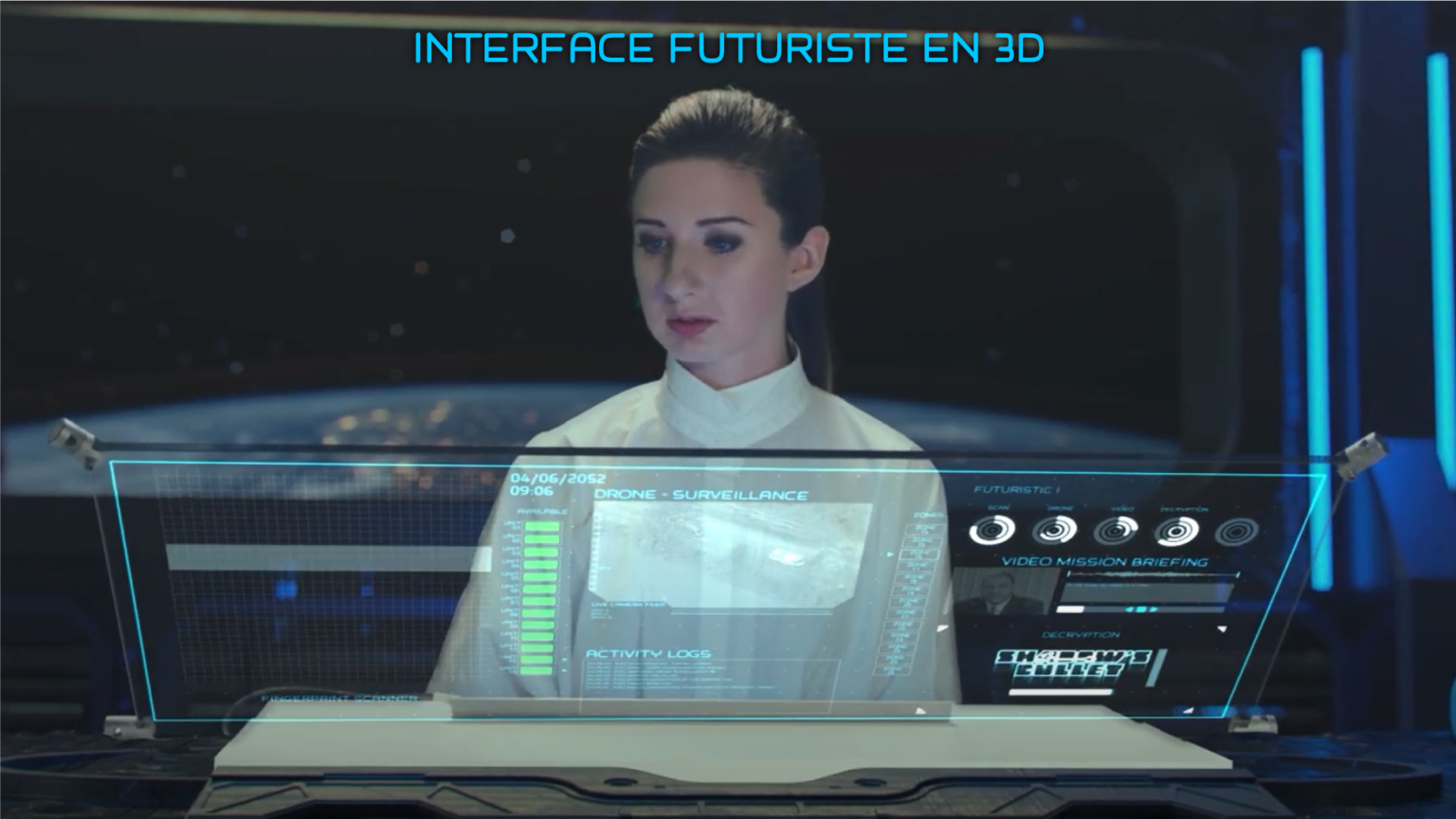 Interface futuriste en 3D – Nicolas Blondiau